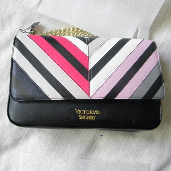 Victoria's Secret | Bags | Nwt Vs Multicolor Chevron Shoulder Bag ...